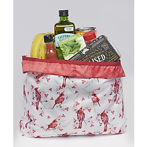 O-WITZ Reusable Grocery Bags | Vibrant Tote Bag For Groceries, Gym, Office, Beach, Toys & More | Washable Design With Large Handles For Maximum Convenience | Folds Into A Small Pouch, Cardinals