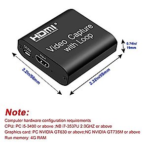 ORIVISION Video Capture Card 4K HDMI Device with Loop Out, Full HD 1080P Game Capture Video Recorder for Live Streaming, Broadcasting or Video Conference,S3/PS4/Xbox One/DSLR/Camcorders