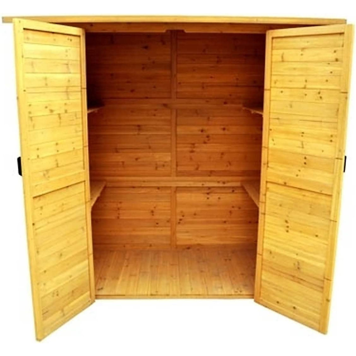 Leisure Season ELSS2003 Extra Large Outdoor Storage Shed - Brown - Wooden Gardening Lockers, Closet - Tool Organizer Cabinet with Double Doors, Adjustable Shelves - Yard, Garden, Lawn Patio Furniture