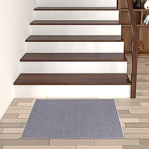 Machine Washable Modern Solid Design Non-Slip Rubberback 2x3 Traditional Area Rug for Entryway, Bedroom, Kitchen, Bathroom, 2'3" x 3', Gray