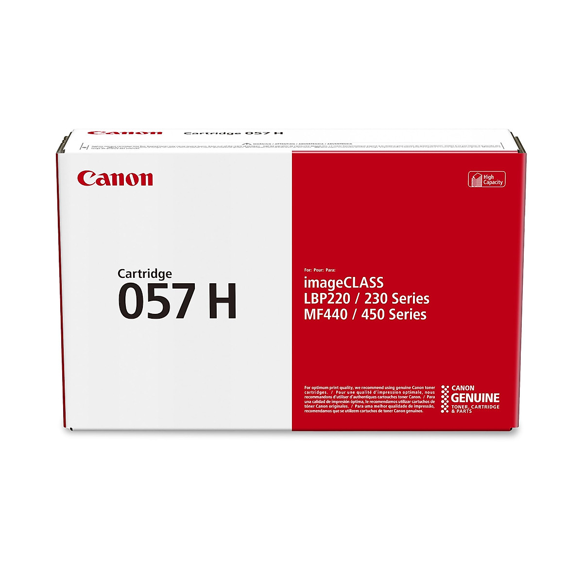 Canon Genuine Toner Cartridge 057 Black, High Capacity (3010C001), 1-Pack imageCLASS MF449dw, MF448dw, MF445dw, LBP228dw, LBP227dw, LBP226dw Laser Printers (057 H)