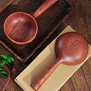 Cabilock Wooden Scoop Wooden Water Ladle Sauna Water Scoop Spa Spoon Bath Salts Spoon Japanese Style Water Ladle Dipper Bath Scoop Cup for Water Sauna Garden Wood Water Scoop Meatball Scoop