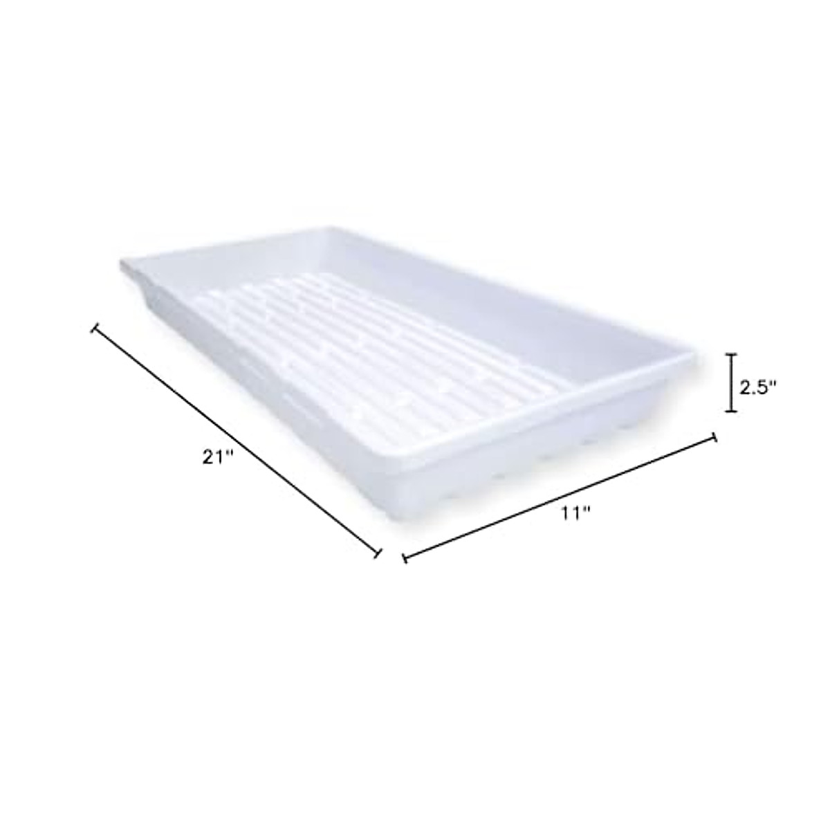 Bootstrap Farmer 1020 Trays White Extra Strength - 5 Pack No Hole - Seed Starter Flats for Fodder, Microgreen, Seedling Propagation Growing