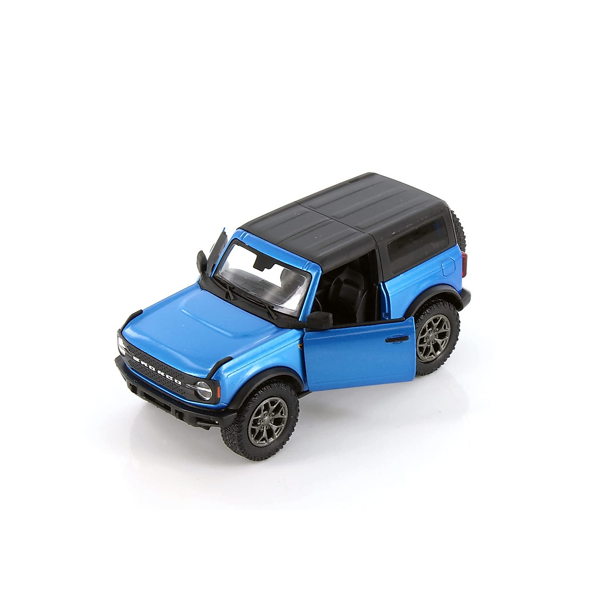 2022 Ford Bronco Closed Top, Blue - Kinsmart 5438DA/B - 1/34 Scale Diecast Model Car