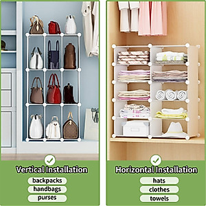 Aeitc Stackable Closet Organizer 6-Shelf Adjustable Space Saver Closet Storage for Folded Clothes and Accessory,White
