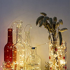 Fairy Lights Battery Operated, 9.8Ft 30 LED Copper Wire Lights Starry String Lights Waterproof for Mason Jars Wedding Centerpiece Party Christmas Table Decor, Warm White, 8 Pack