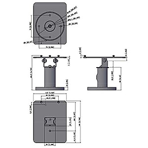 Sturdy Metal Swivel Stand for Verifone MX915 Credit Card Machine - Complete Kit with Adhesive Glue Pad and Hardware