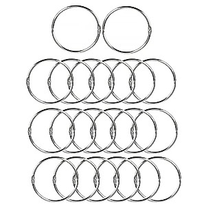 Loose Leaf Binder Rings Office Book Ring Clips 2 inch (20 Pack) for Index Cards Note Paper Metal Nickel Plated (Silver)
