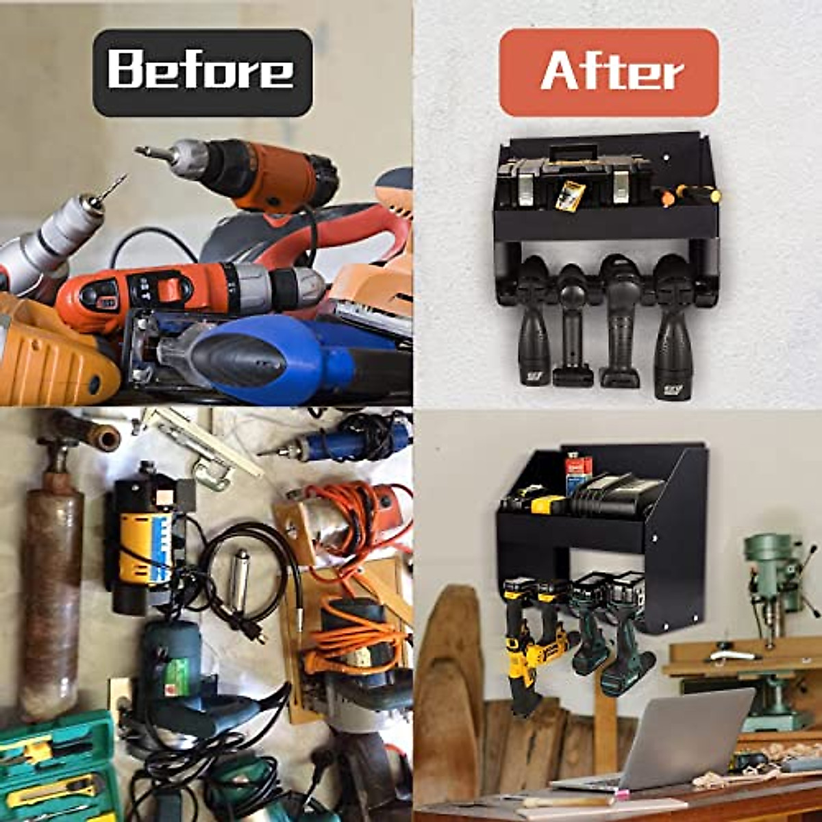 Ultrawall Heavy Duty Power Tool Rack for Electric Drill, Power Tool Organizer Wall Mount Fits for Garage, Home, Workshop, Shed Power Tool Storage