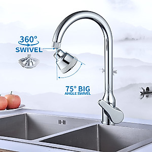 4 Spray Modes Faucet Aerator,360 Degree Faucet Sprayer Attachment,Big Angle Kitchen Faucet Aerator,Swivel Faucet Extender,Sink Sprayer Attachment for faucet,55/64 inch Female Thread (Chrome)