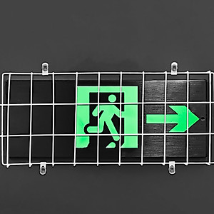 Holibanna Emergency Exit Light Wire Guard 2pcs Mount Exit Sign Damage Stopper Cage Steel Wire Guard Emergency Sign Protective Covers for School Office Gym