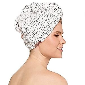 Kitsch Microfiber Hair Towel Wrap - Quick Dry Curly Hair Wraps for Women Wet Hair | Microfiber Towel for Hair | Hair Drying Towel Wrap | Hair Towels for Women | Hair Turban for Wet Hair (Micro Dot)