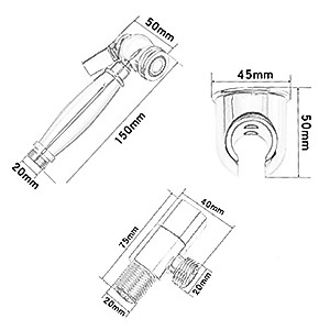 JIYTG Toilet Spray Gun Set Bidet Attachment for Toilet Handheld Cloth Diaper Toilet Sprayer Kit Cold Water with Hose Brass Rose Toilet Bidet Sprayer Head