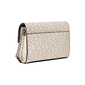 Calvin Klein Monogram Flap Crossbody Vanilla/Khaki/Modern Taupe One Size