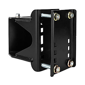 Camco Trailer Tongue Jack Bolt-On Relocation Kit | Allows for Easy Trailer Relocation | Provides Ample Tailgate Clearance Without Obstruction | for 3-Bolt & A-Frame Style Tongue Jacks (50015), Black