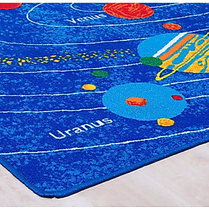 Kids/Baby Room/Daycare/Classroom/Playroom Solar System Learning Carpet Game Room Blue Design (5' X 7’)