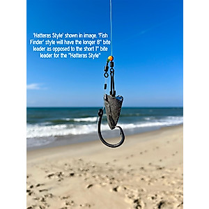 3 Pack 'Fish Finder' Heavy Duty (HD) Red Drum Surf Fishing Rigs 100LB Mono (9/0 - HD)