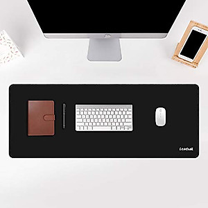 LeadsaiL Extended Gaming Mouse Pad (32X12X0.16In), Large Non-Slip Rubber Base Mousepad with Stitched Edges, Waterproof Keyboard Mouse Mat Desk Pad for Work, Game, Office, Home (Large Matt Black)