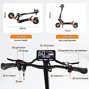 Electric Scooter for Adults 2800W/60V Brushless Motor Up to 33MPH,60V 15Ah Battery 35 Miles Range 11" Off-Road Tires Disc Brake Dual Suspension Sports Electric Scooter for Daily Commuting with Seat