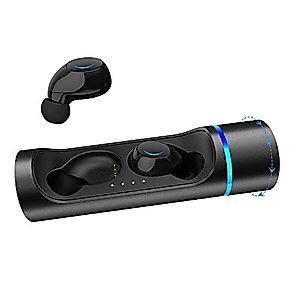 True Wireless Earbuds, Bluetooth Earphone 3D Stereo Sound In-ear Wireless Earbuds, Auto Pairing Sweatproof Wireless Earphones with Aluminum Alloy Charging Case, Built-in Mic & 3 Types of Tips(S,M,L)