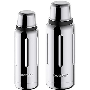 Bobber - Pack of 34 oz and 16 oz Classic Stainless Steel Vacuum Insulated Thermo Flasks Bottles with Cup Lid (Glossy)