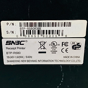 Tekswamp SNBC BTP-R580 Compact Direct Thermal POS Receipt Printer USB BTP-R580R3BE, Bundle with Power Cord