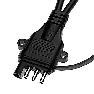 18AWG 1FT 4 Pin Trailer Connector Y Splitter Universal 4 Way Trailer Plug for Tailgate Light Bar Plug and Play 4 Pin Connectors Extension Harness Wiring Plug With Mounting Holes and Dust Cover - 1FT