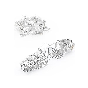 CableCreation RJ45 Connectors, 100-Pack Cat6 Connector, Cat6/Cat5 8P8C Modular Plug Ends with Relief Boots for Solid Wire and Standard Cable, Transparent