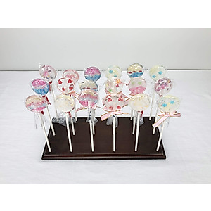 NANGOPOP Cake Pop Stand Display - 18 Hole Rustic Wood Lollipop Holder, Candy or Sucker Stand for Wedding, Baby Shower, Birthday Party - Fit 5/32" (4mm) Lollipop Sticks