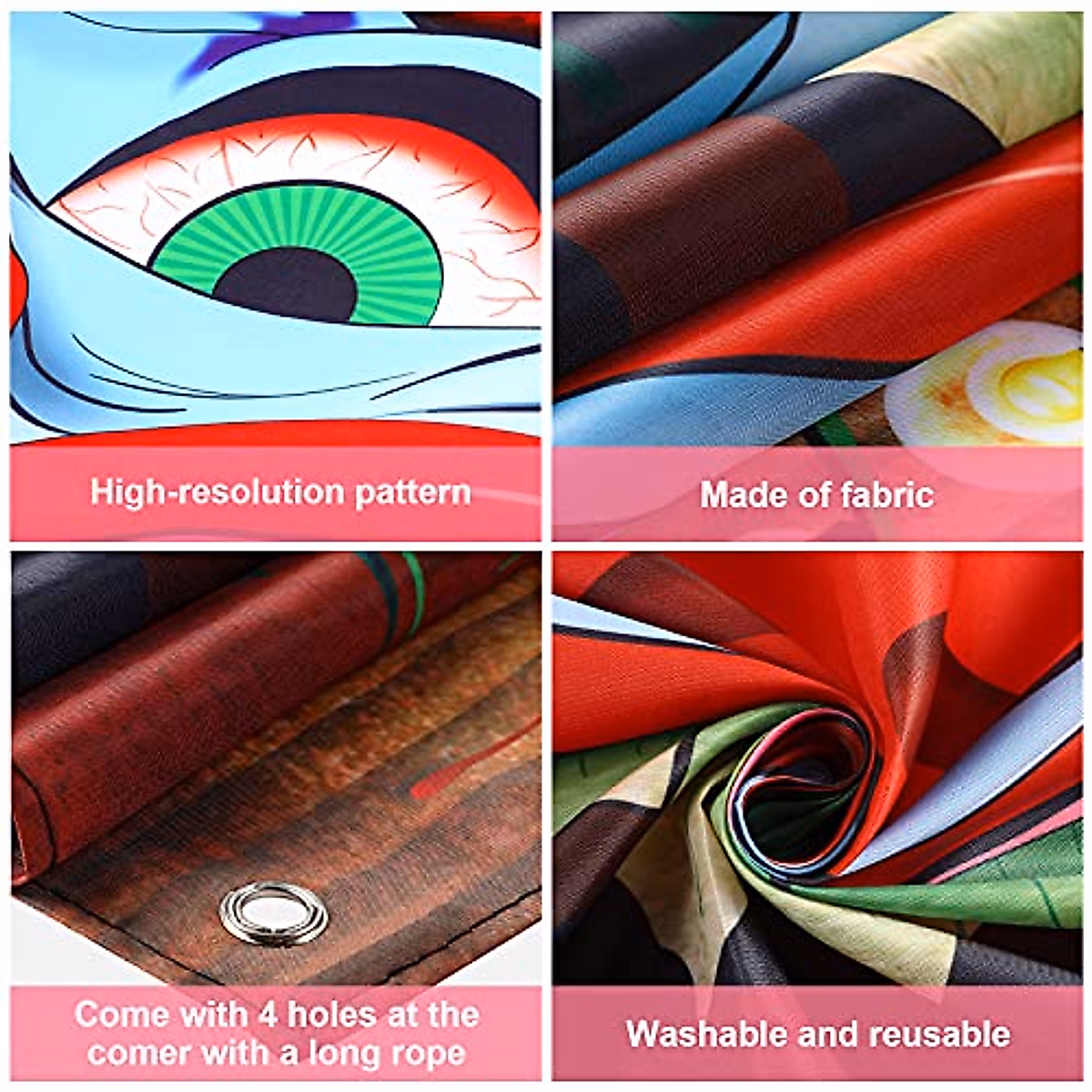 Halloween Clown Decorations Scary Carnival Backdrop Halloween Clown Banner Creepy Clown Background Photography for Horror Circus Carnival Halloween Party Decor Supplies Scary Evil Vampire (Creepy)