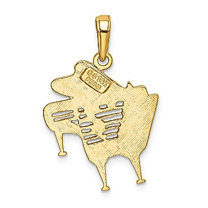 Solid 14k Yellow Gold Piano Pendant Charm - 25mm x 20mm