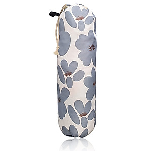 TOGETRUE Plastic Bag Holder, Lightweight Grocery Bag Holder for Plastic Bags, Wall Mount Floral Plastic Bag Storage Organizer, Reusable Shopping Bag Holder Dispenser for Kitchen Pantry (Light Grey)