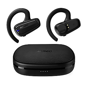 ACREO The Next Generation Open Ear Headphones, OpenBuds【2022 Launched】, True Wireless Earbuds with Earhooks, Bluetooth Workout Headphones, 18 Hours Playtime with Case, IPX7 Waterproof, Black
