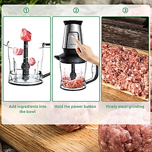 BioloMix Blender and Food Processor Combo, 700W Portable Juicer,Personal Blender,Meat Grinder,Food Processor and Blender,Coffee Spice Grinder, Meat Chopper,Smoothies, Fruits Mixer