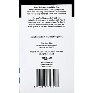 Amazon Brand - Happy Belly Earl Grey Tea Bags, 20 Count