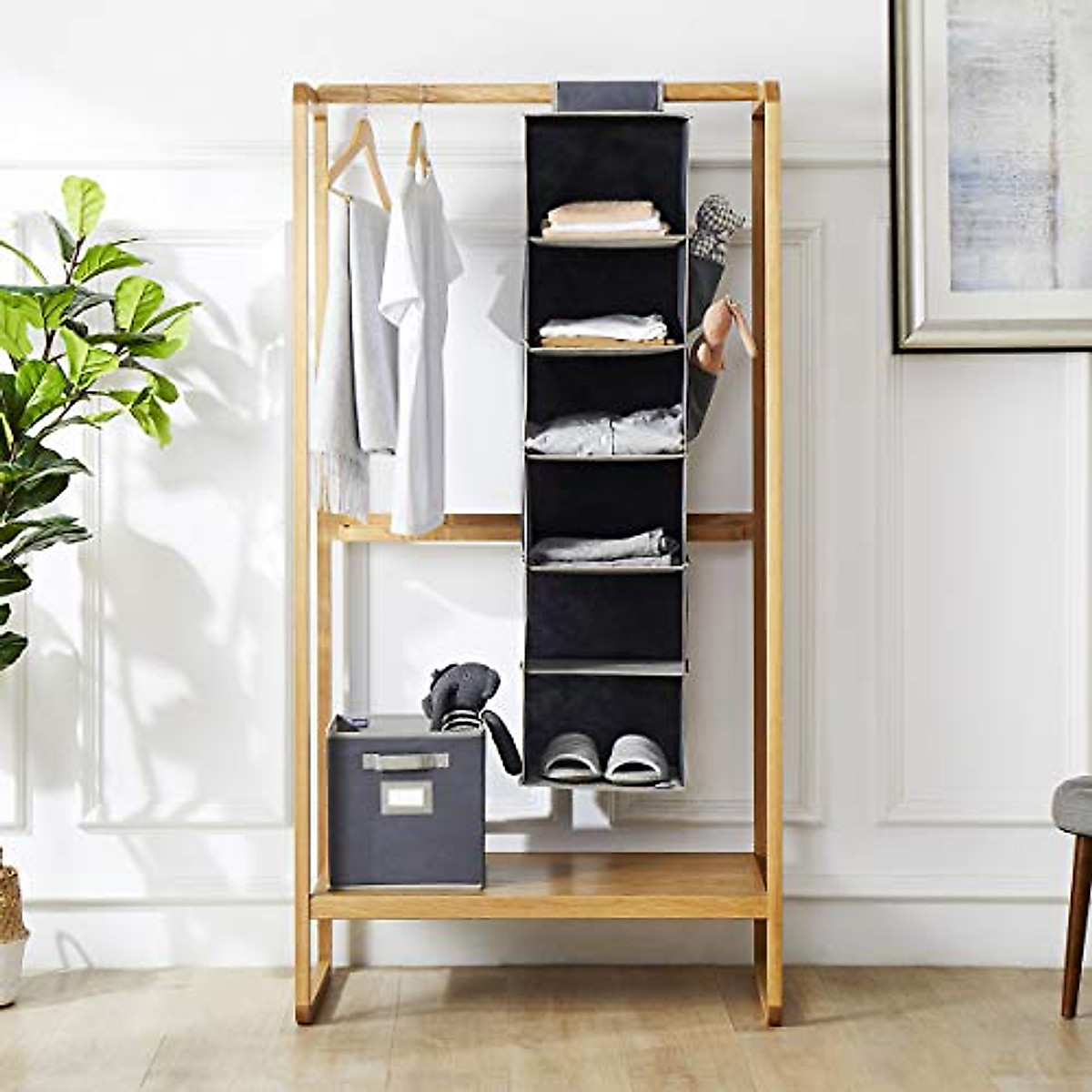 YOUDENOVA 6-Shelf Hanging Closet Organizer, 3-Shelf Closet Hanging Storage Shelves
