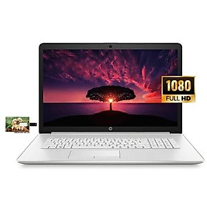 HP 17 Business Laptop Computer, 11th Gen Intel Core i3-1115G4, 17.3" FHD Display, Windows 10 Pro, 12GB RAM, 256GB SSD, WiFi, Bluetooth, Webcam, HDMI, 32GB Durlyfish USB Card