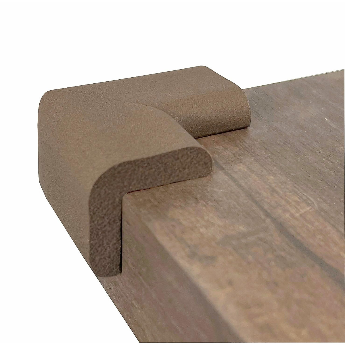 KidKusion Corner Cushion | Made in USA | Brown | 8 Pack | Furniture and Corner Protector