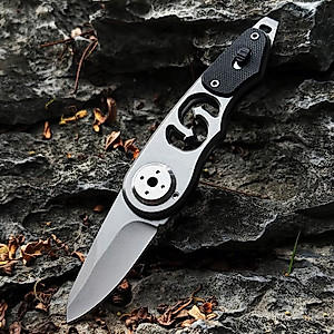 VIRENKNIFE Mini Folding Knife, Swivel Open Pocket Knife, Small EDC Knife with Pocket Clip and Glass Breaker for Men Women, Sharp Camping Survival Hiking Knife