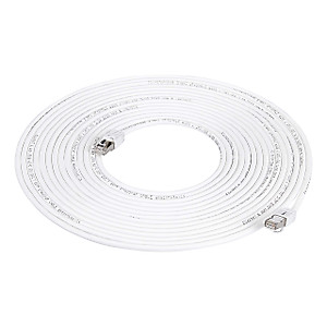 Amazon Basics RJ45 Cat 7 Ethernet Patch Cable, 10Gpbs High-Speed Cable, 600MHz, Double-Shielded, 50 Foot, White