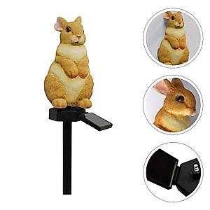 Mobestech Garden Solar Lights Outdoor Bunny Rabbit Garden Stake Yard Art Lawn Sign Outdoor Patio Home Decor for Thanksgiving Xmas Holiday Party