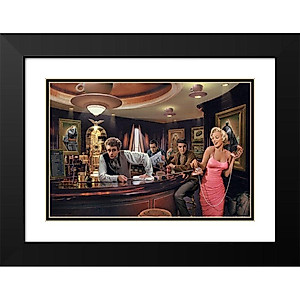 ArtDirect Java Dreams II 24x17 Black Modern Wood Framed with Double Matting Museum Art Print by Consani, Chris