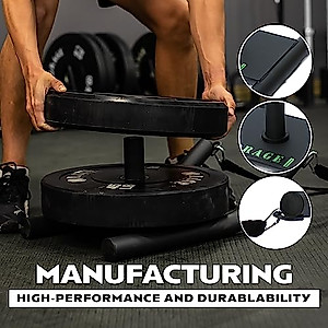 Rage Fitness R2 Weight Training Pull Sled with Harness. 90 LBS Capacity & 6.5 Feet Strap. Power Speed Sled Ideal for Endurance and Weight Training. Compatible with Bumper Plates(Black)
