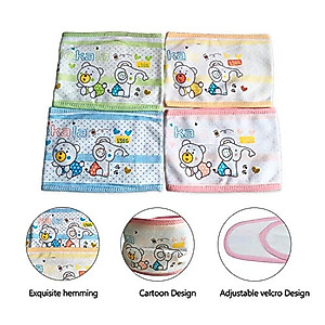 Lzttyee 4PCS Cotton Baby Infant Belly Band Cartoon Soft Umbilical Cord Navel Belt (Random Color)
