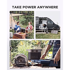 EF ECOFLOW Portable Power Station DELTA 1300, 1260Wh Solar Powered Generator with 6 x 1800W AC Outlets, Solar Generator(Solar Panel Optional) for Outdoor Camping