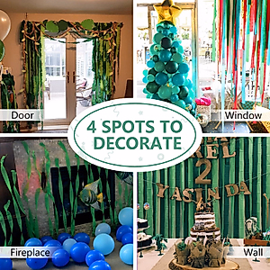 PartyWoo Crepe Paper Streamers 4 Rolls 328ft, Pack of Sage Green and Ivory Crepe Paper for Party Decorations, Wedding Decoration, Birthday Decorations, Baby Shower Decorations (1.8 Inch x 82 Ft/Roll)