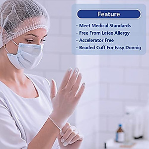 Safe Health Vinyl Exam Disposable Gloves, Free of Latex & Powder, Clear, 3.5 Mil, Medical Grade (1, Medium)