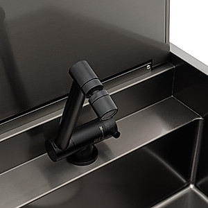 18 Inch x 17 Inch x 9 Inch Drop In Single Bowl Kitchen Sink Workstation Undermount Stainless Steel Bar Sink Commercial Rectangular Kitchen Sink with Folding Faucet Drain Kit Nano Coating Satin Finish