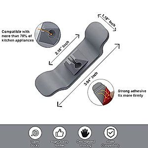 Cable Clips Cord Organizer For Kitchen Appliances, 6 Pack 3M Upgrade Small Cord Wrappers For Kitchen Appliances Premium Adhesive Stick On Stand Mixer, Toaster, Coffee Maker, Pressure Cooker, Air Fryer