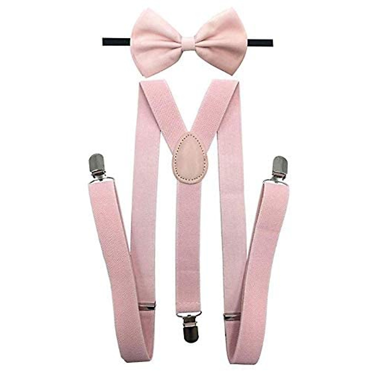 Awesome Light Pink Wedding Accessories Adjustable Bow Tie & Suspenders